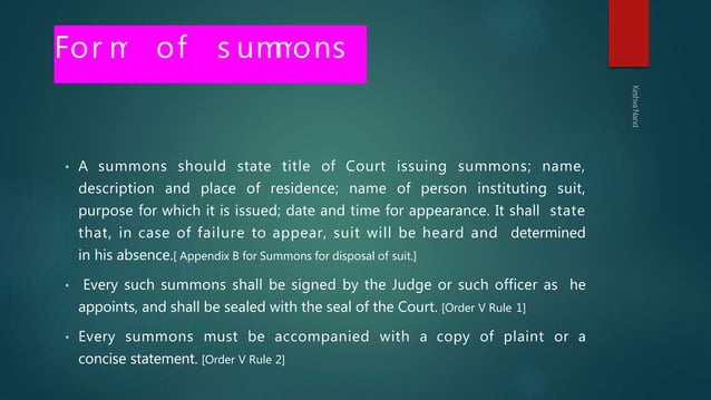 Code of Civil Procedure1908 Summons | PPTX