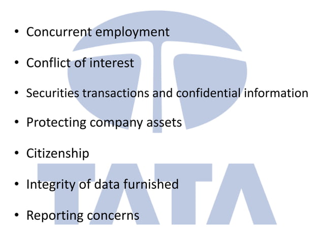 TATA MOTORS (code of conduct , corporate governance, csr) | PPTX