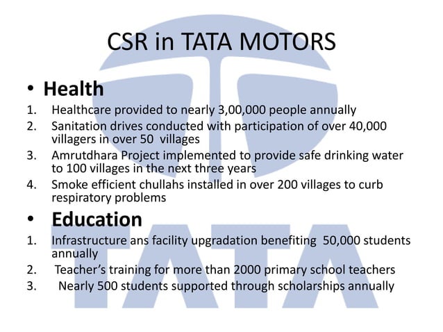 TATA MOTORS (code of conduct , corporate governance, csr) | PPTX