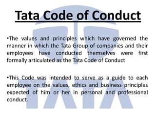 TATA MOTORS (code of conduct , corporate governance, csr) | PPTX