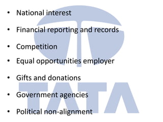 TATA MOTORS (code of conduct , corporate governance, csr) | PPTX