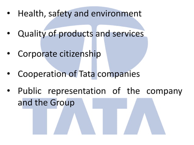 TATA MOTORS (code of conduct , corporate governance, csr) | PPT