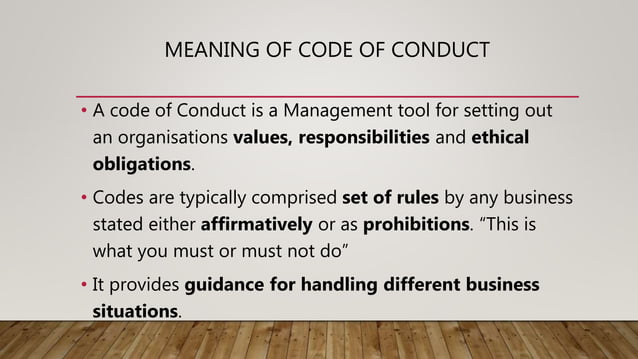 Code of conduct | PPTX