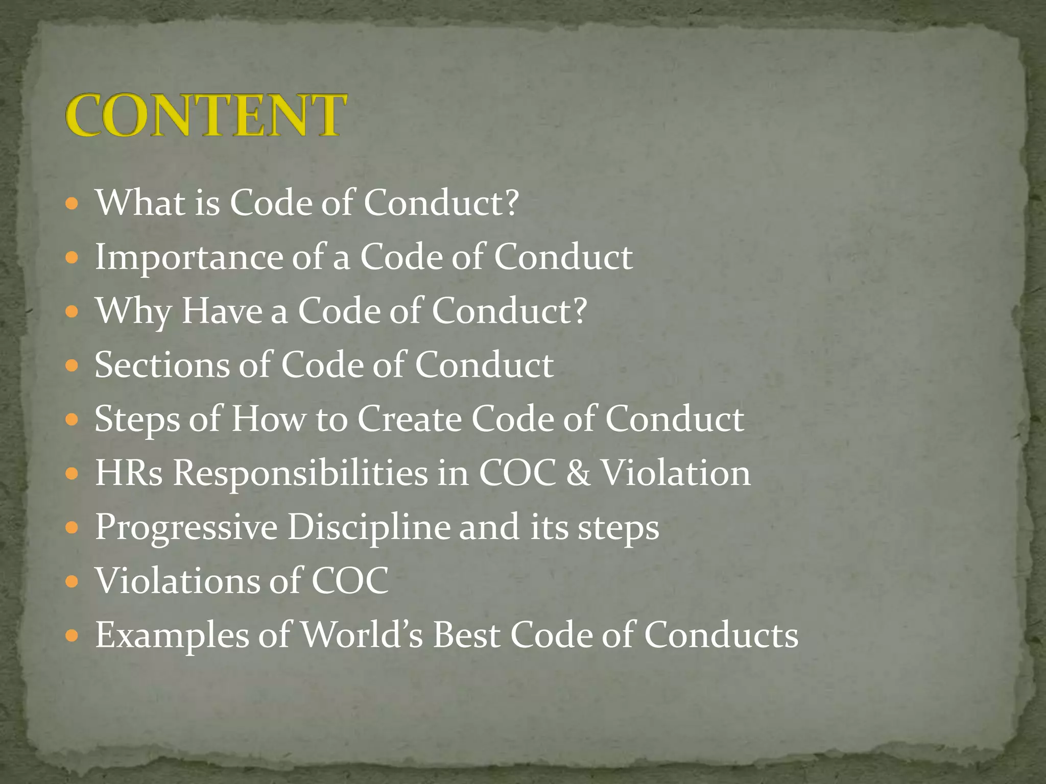 Code of Conduct - Code of Practice & Standards | PPTX