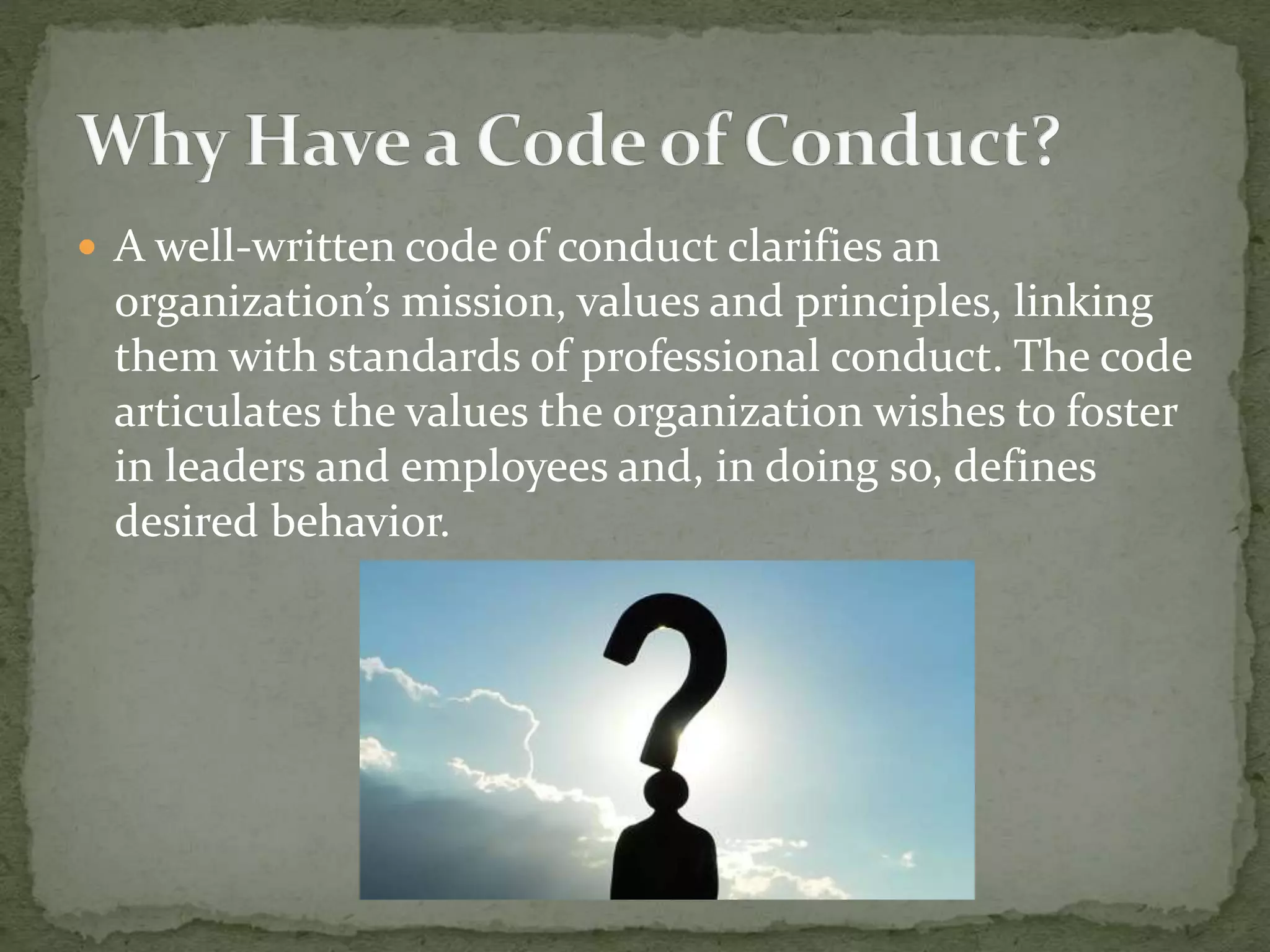 Code of Conduct - Code of Practice & Standards | PPTX
