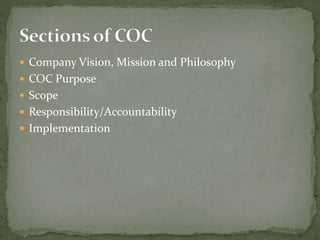 Code of Conduct - Code of Practice & Standards | PPTX