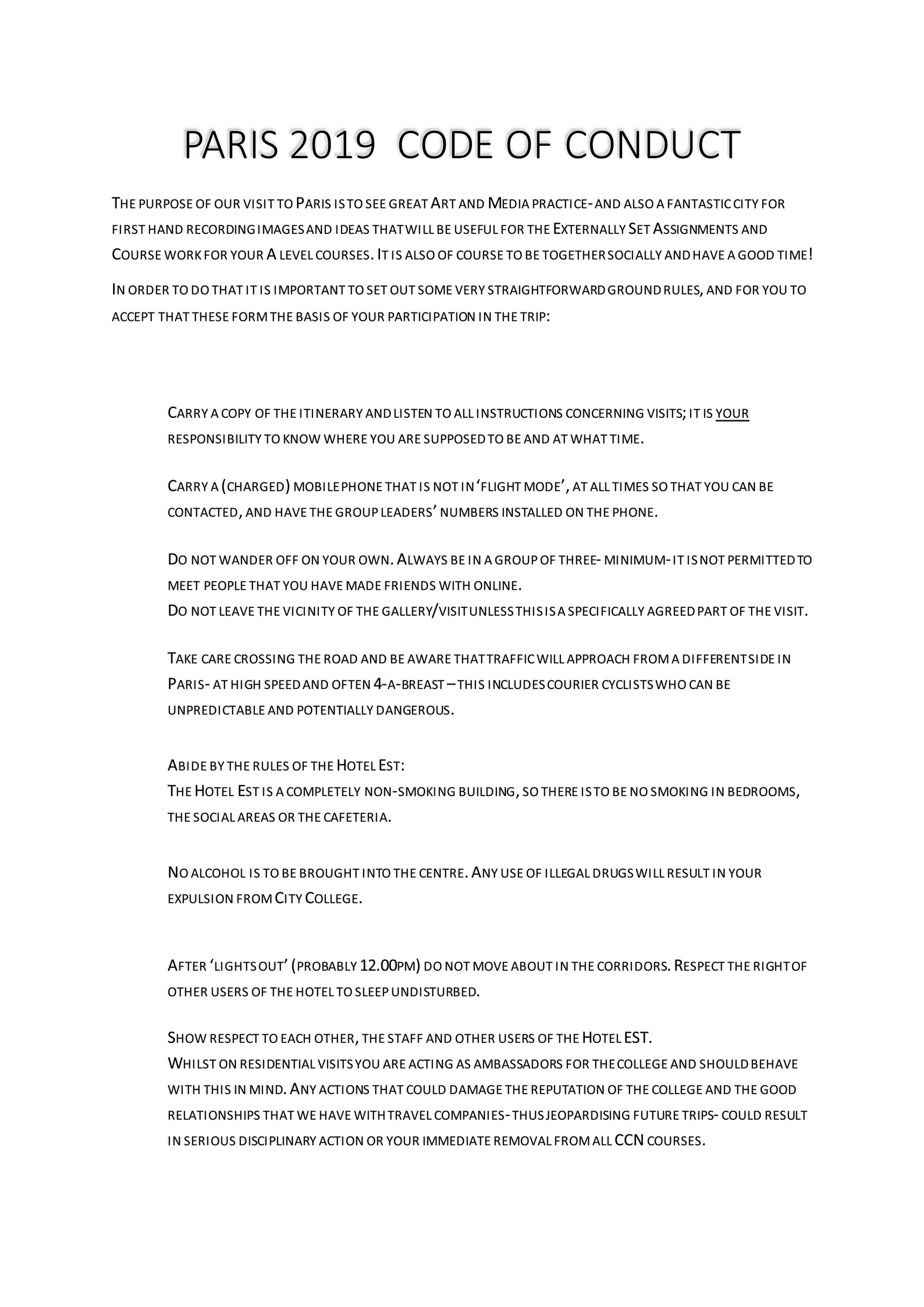 Code of conduct | DOCX