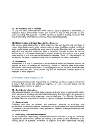 Code of conduct and Business Ethics | PDF