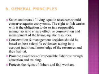 Code of conduct for responsible fishing | PPTX