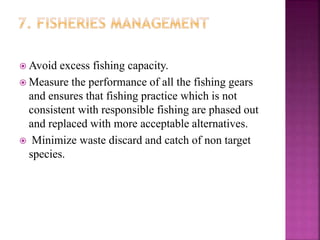 Code of conduct for responsible fishing | PPTX