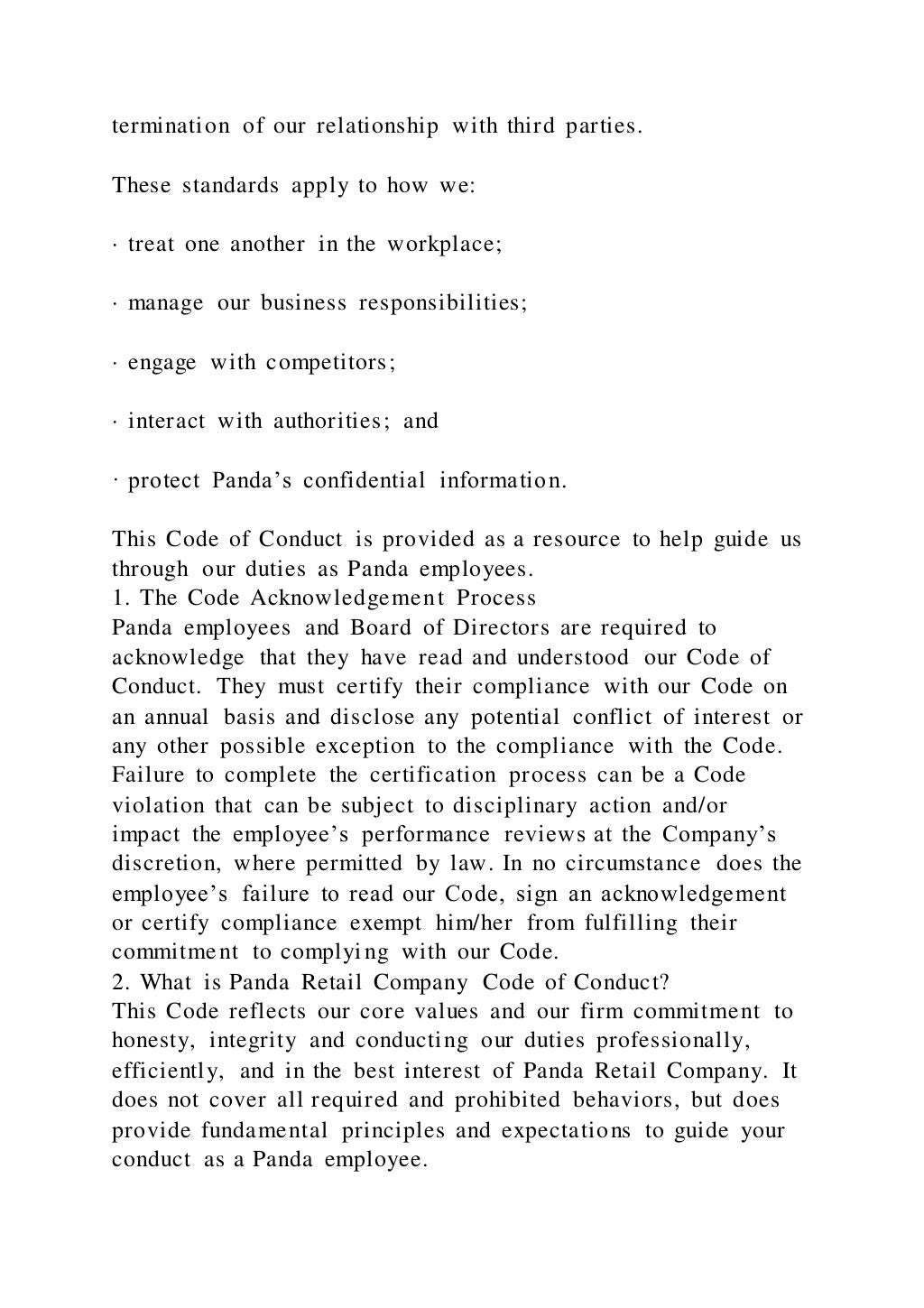 Code of ConductPageCode of Conduct2PART 1 INTRODUCTION | PDF