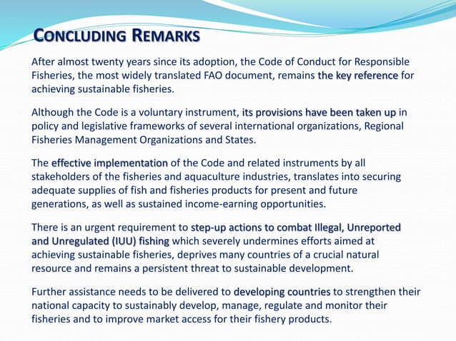 Celebrating 20 years of the Code of Conduct for Responsible Fisheries ...