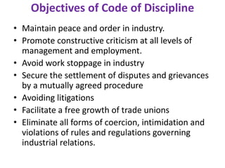 Code of discipline | PPTX | Human Resources | Business