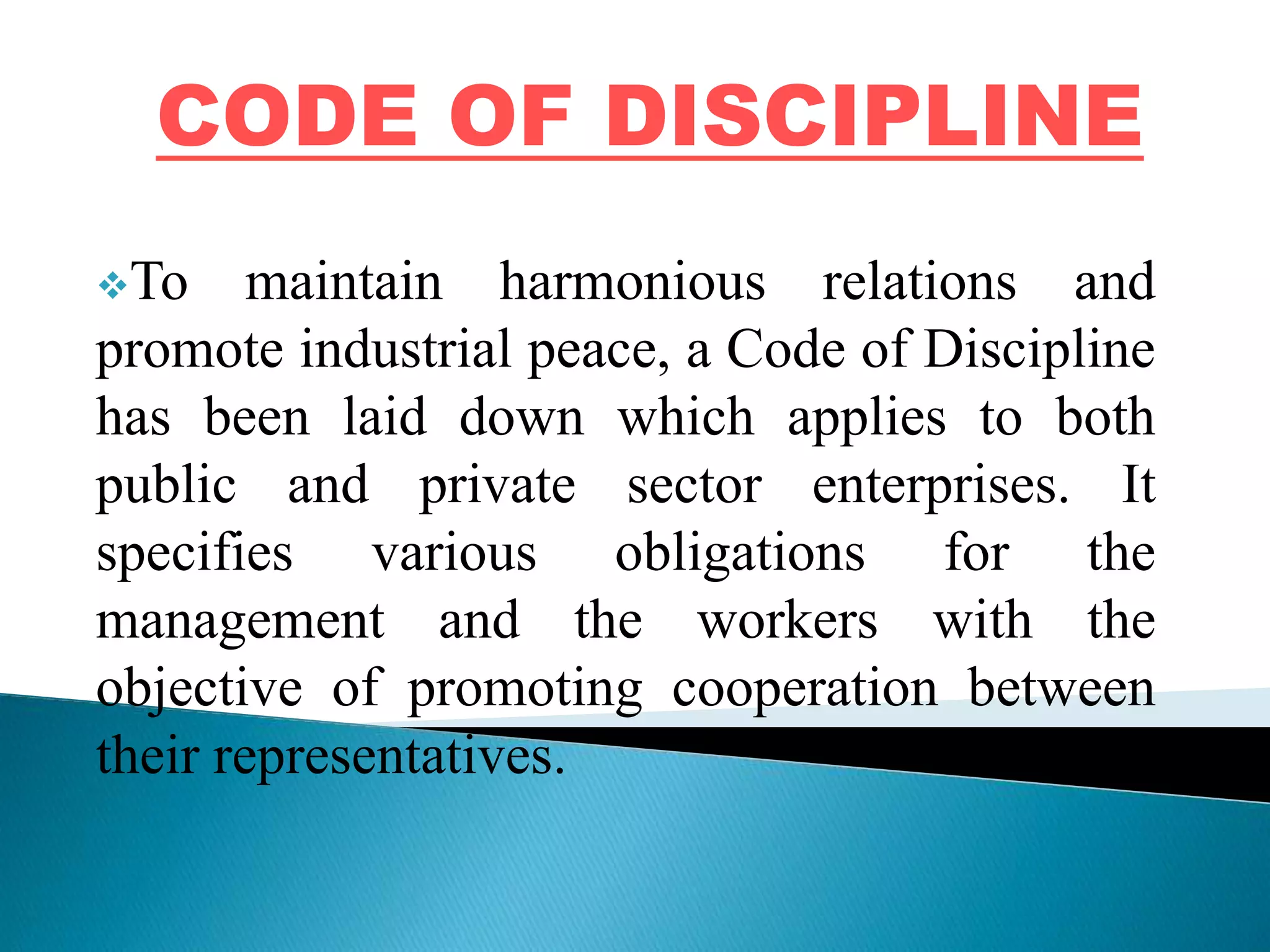 Code of discipline | PPTX