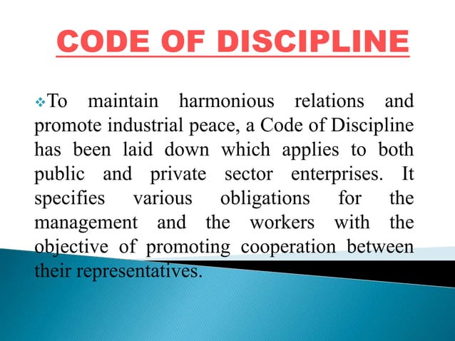 Code of discipline | PPTX