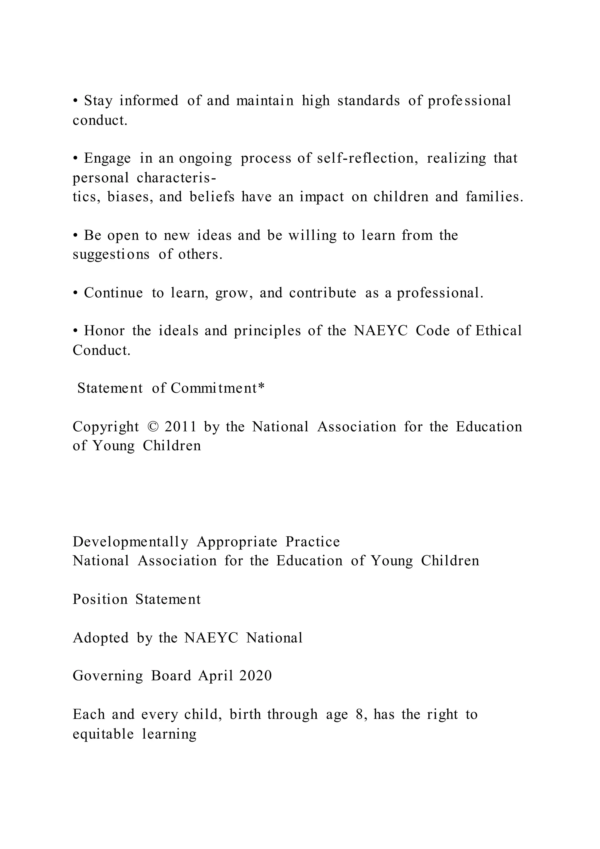 Code of Ethical Conductand Statement of CommitmentA posi | DOCX