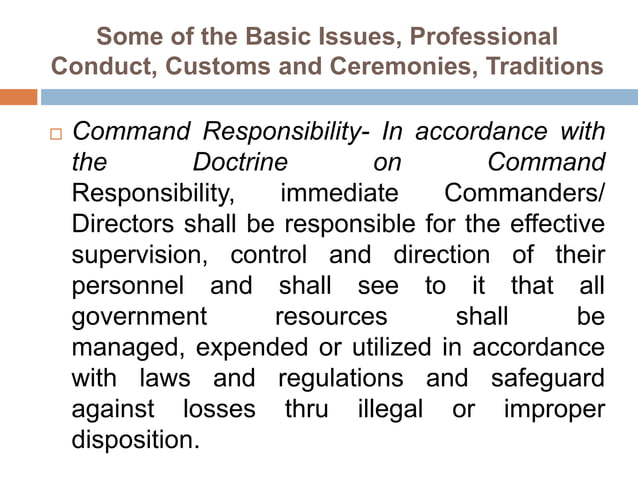 ETHICS AND CONDUCT (POLICE)