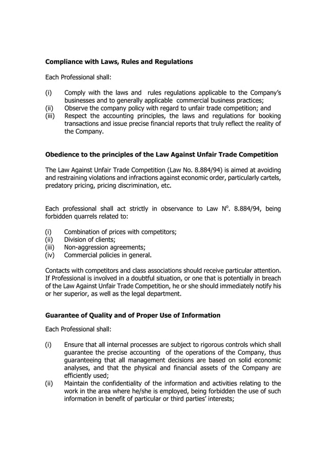 Code of Ethics | PDF | Business Accounting & Finance | Business