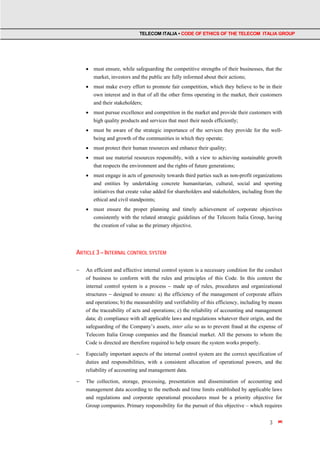 Code of Ethics of the Telecom Italia Group - May 2010 | PDF