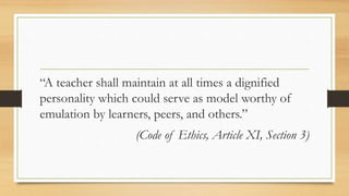 Code of Ethics for Teachers | PPT