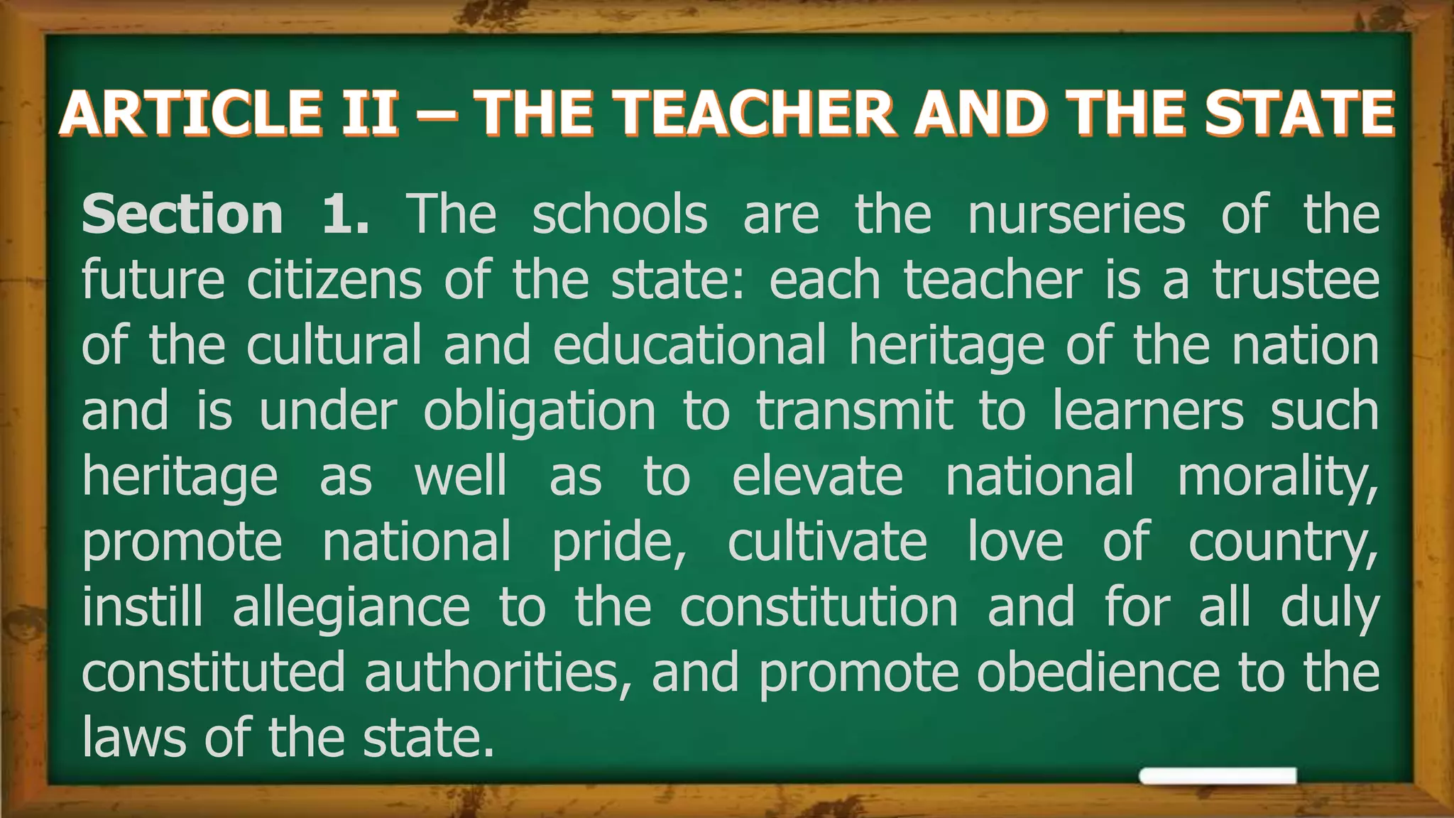 CODE OF ETHICS FOR PROFESSIONAL TEACHERS | PPTX