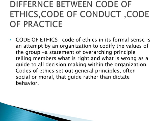 Code of ethics | PPT