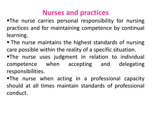 Code of ethics in nursing | PPTX