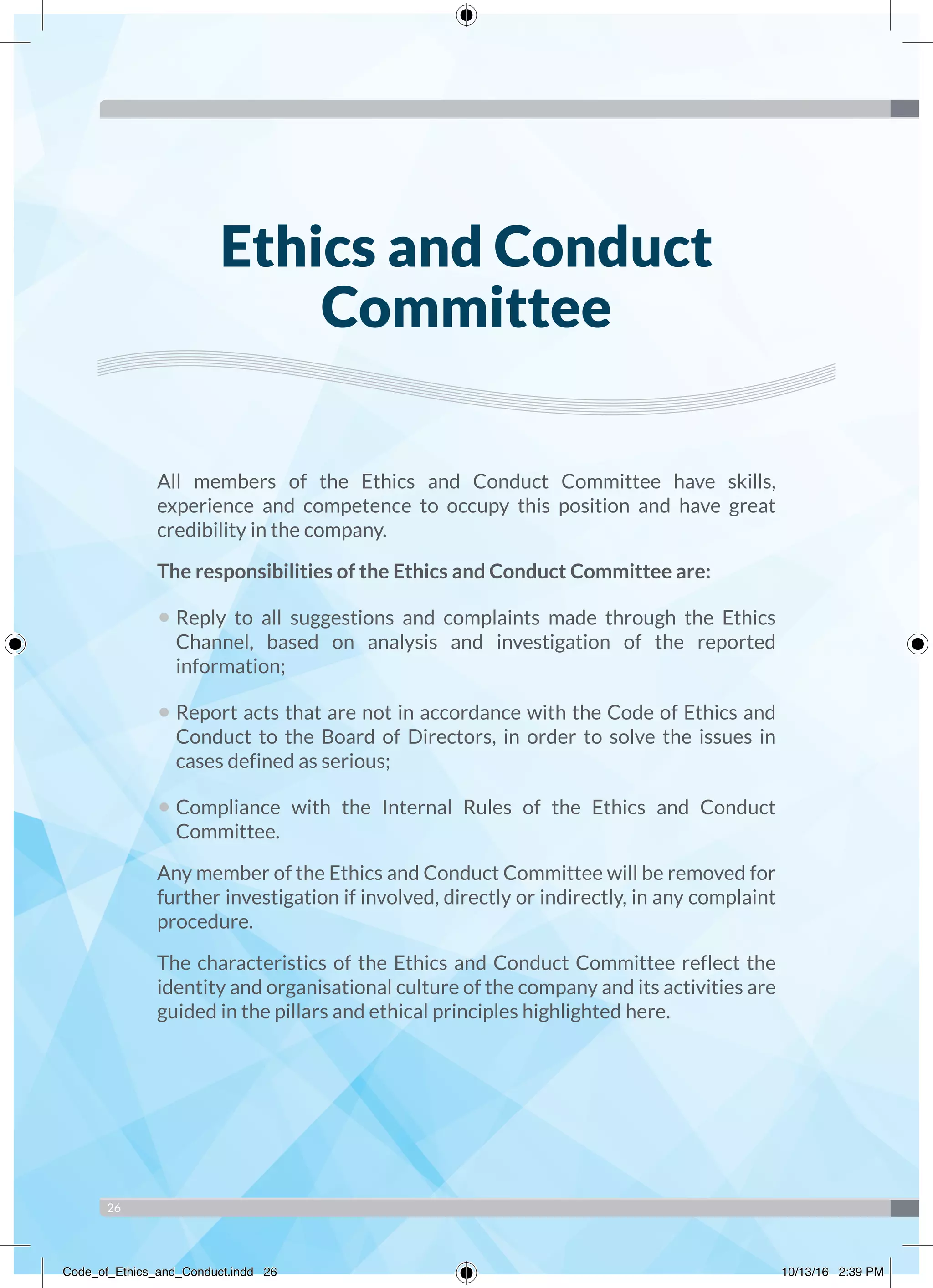 Code of ethics and conduct | PDF