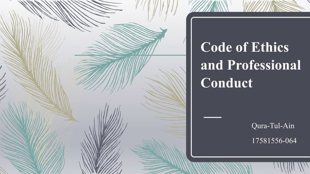 Code of ethics and professional conduct (1) | PPT