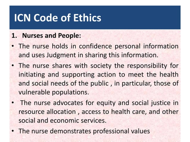 Code of Ethics and Professional conduct for nurses.pptx | Parenting ...