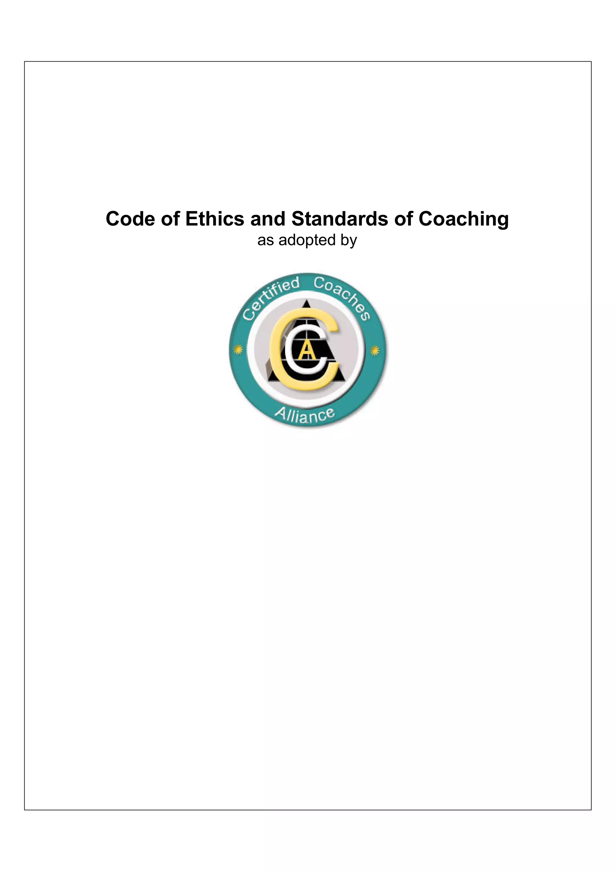 Code of ethics and standards of coaching | PDF | Law