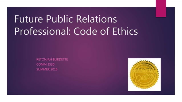 Personal Code of Ethics | PPT