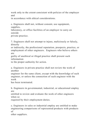 Code of Ethics for Engineers 4. Engineers shall act .docx