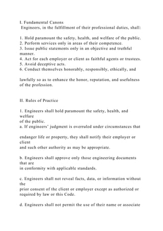 Code of Ethics for Engineers 4. Engineers shall act .docx
