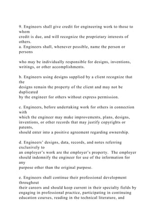 Code of Ethics for Engineers 4. Engineers shall act .docx