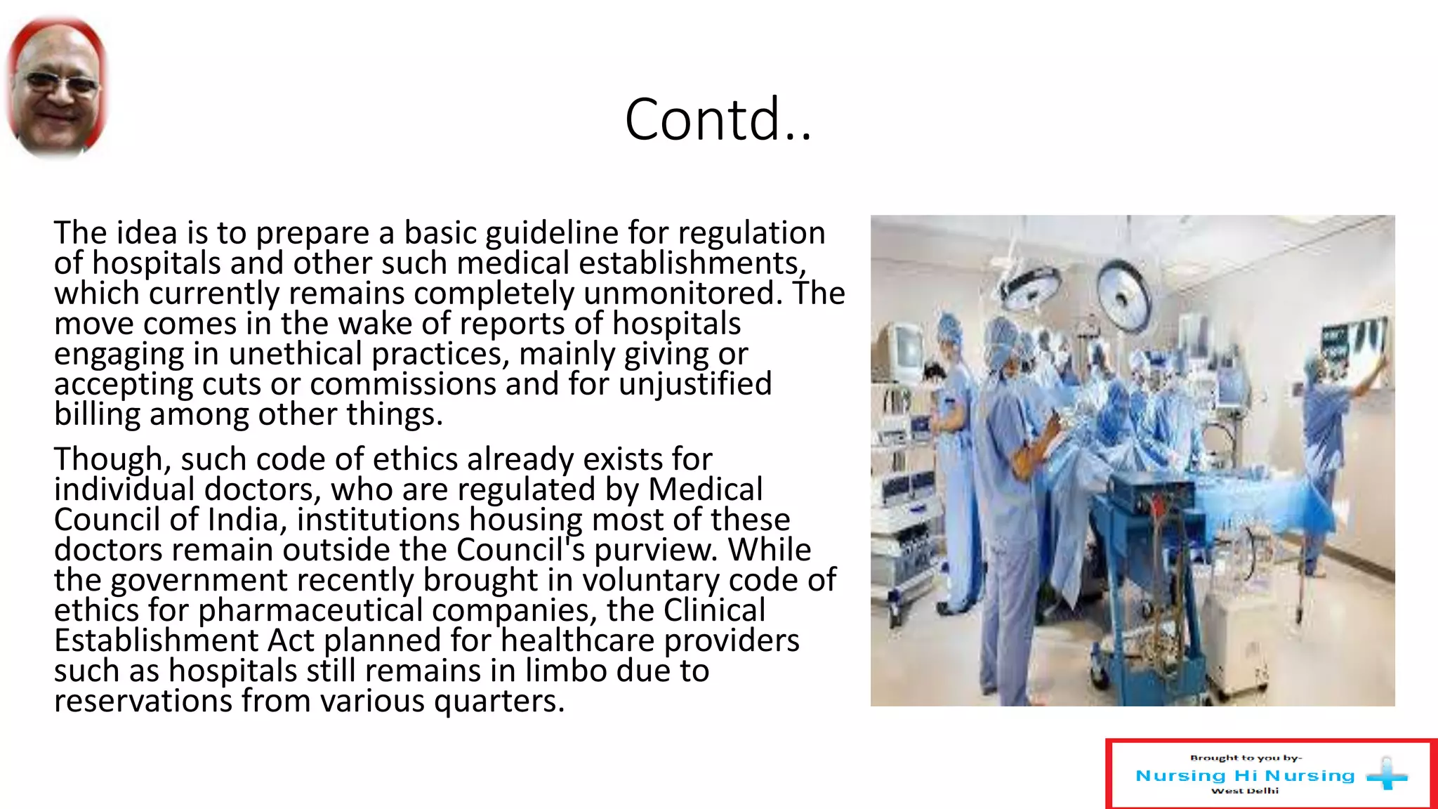 Code of ethics for hospitals, nursing homes | PPTX