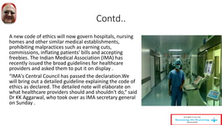 Code of ethics for hospitals, nursing homes | PPT