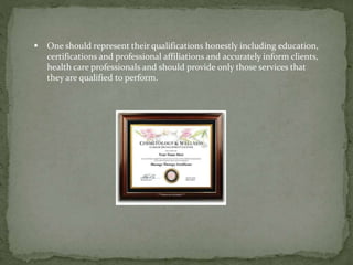 Code of ethics for massage therapist | PPTX