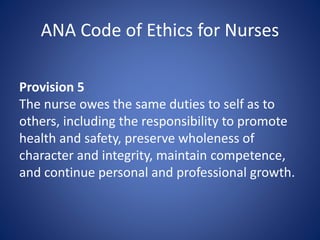 ANA Code of ethics for nurses | PPTX