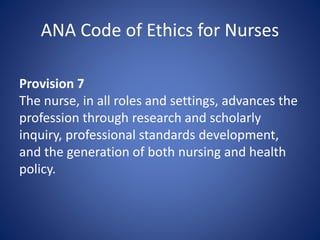 ANA Code of ethics for nurses | PPTX