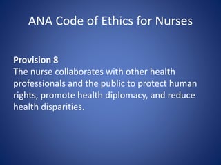 ANA Code of ethics for nurses | PPT