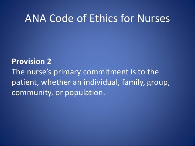 ANA Code of ethics for nurses
