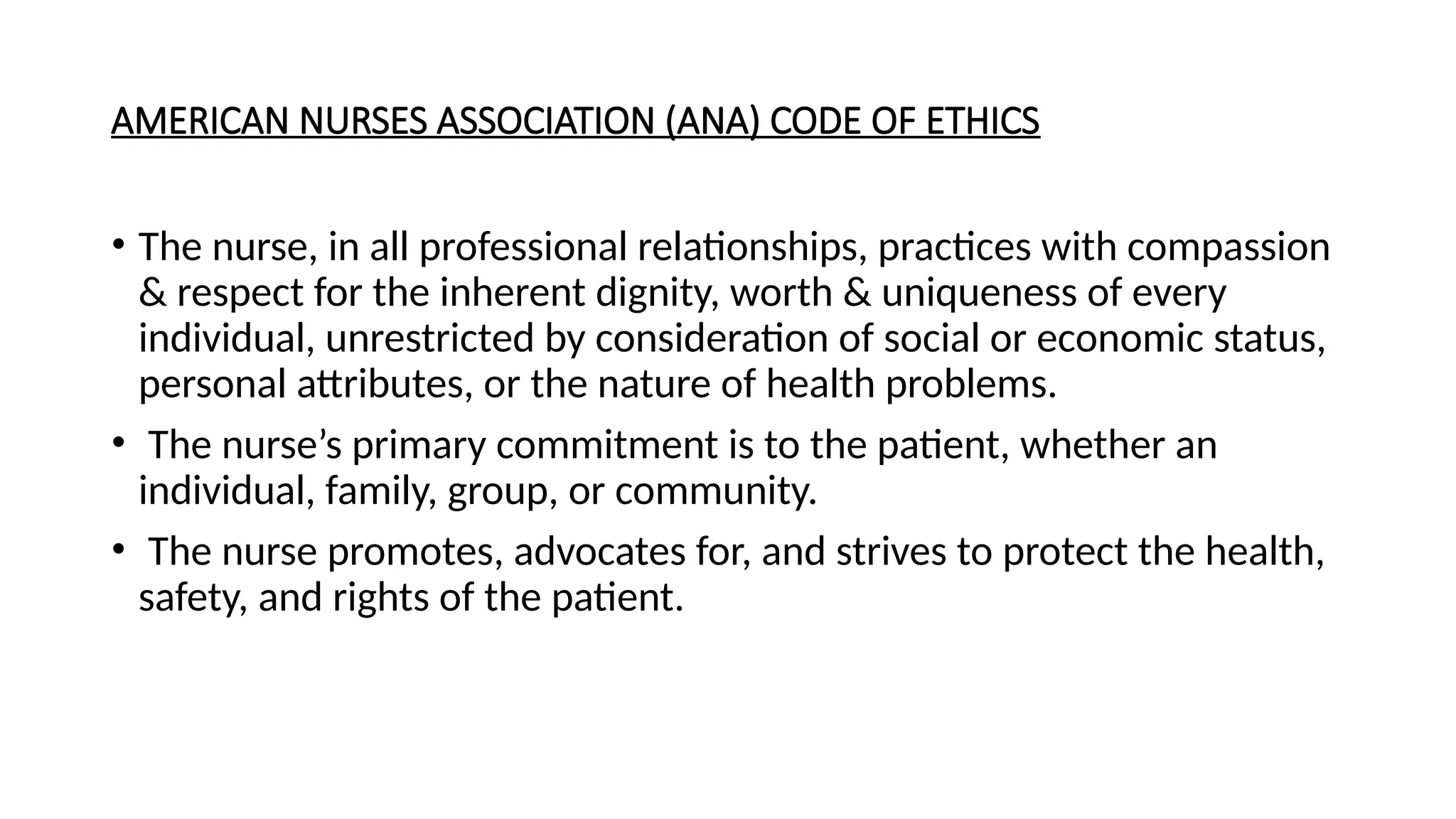 code of ethics for nurses while dealing with patients and society | PPTX