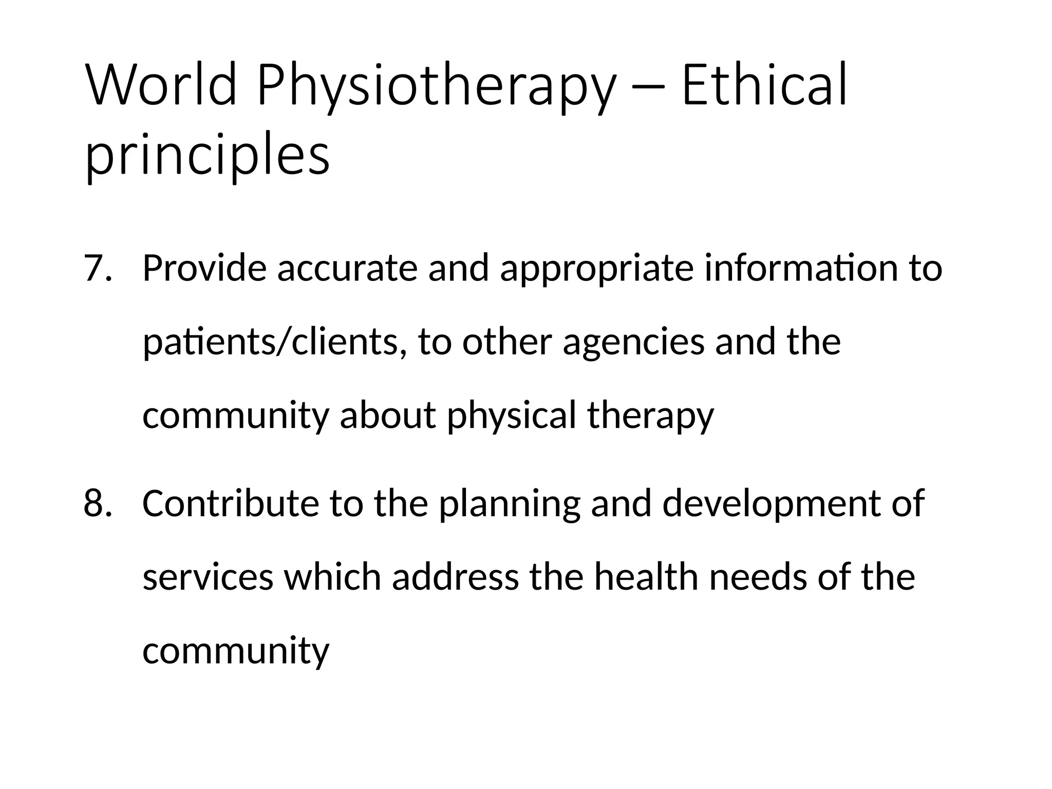Code of ethics for physiotherapists - WCPT (World Physiotherapy) & IAP ...
