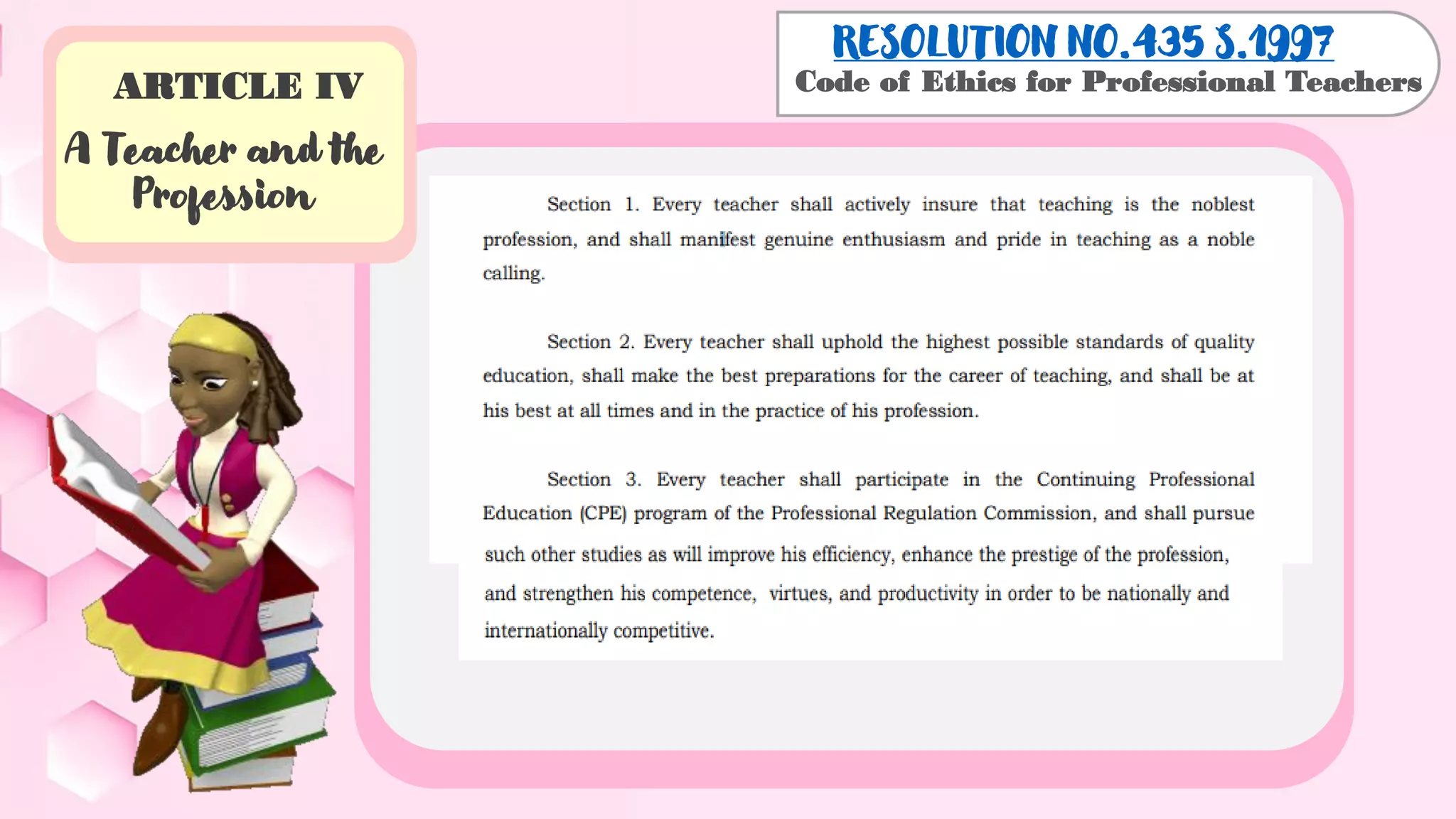 Code of ethics for professional teachers | PDF