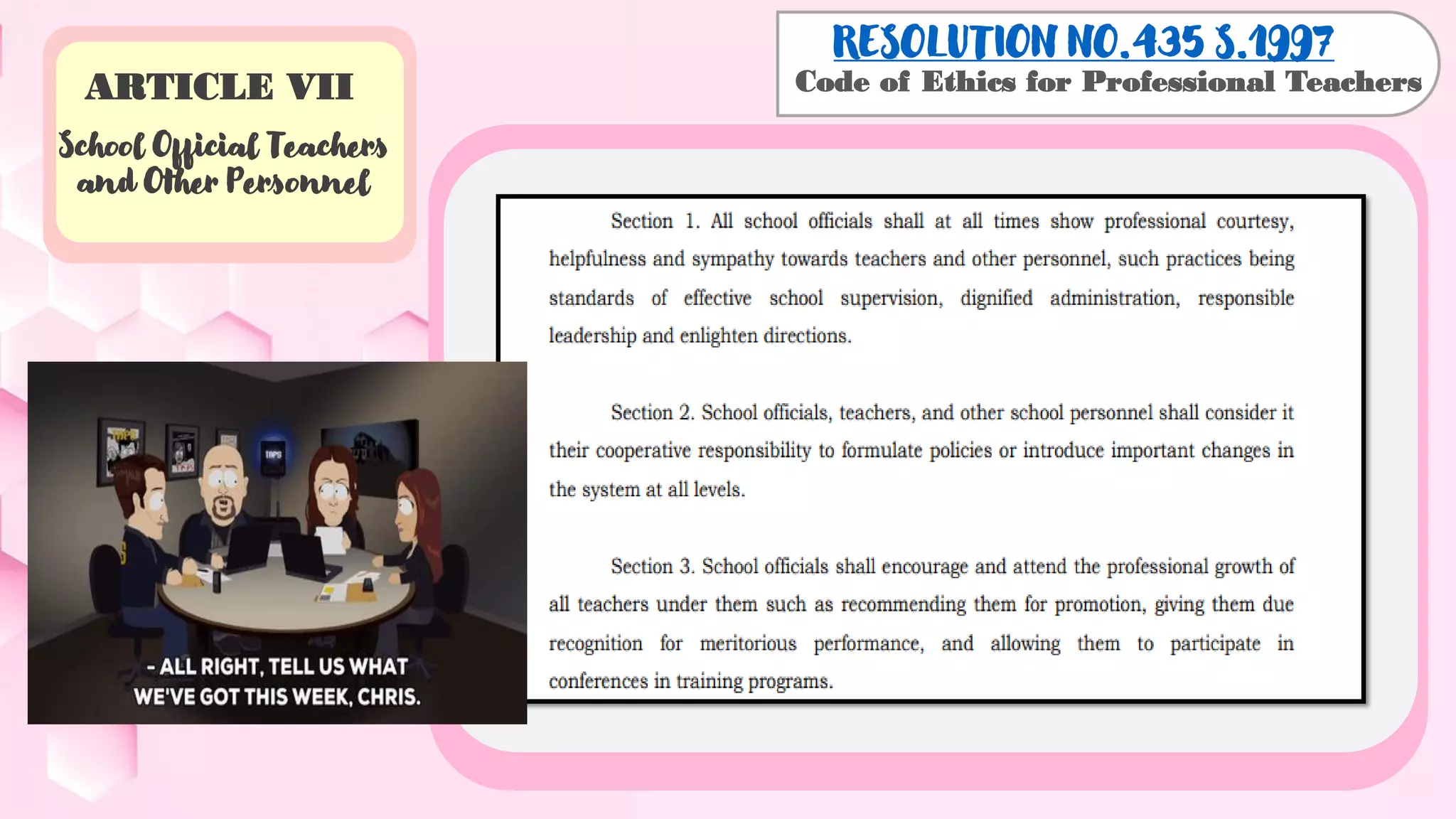 Code of ethics for professional teachers | PDF