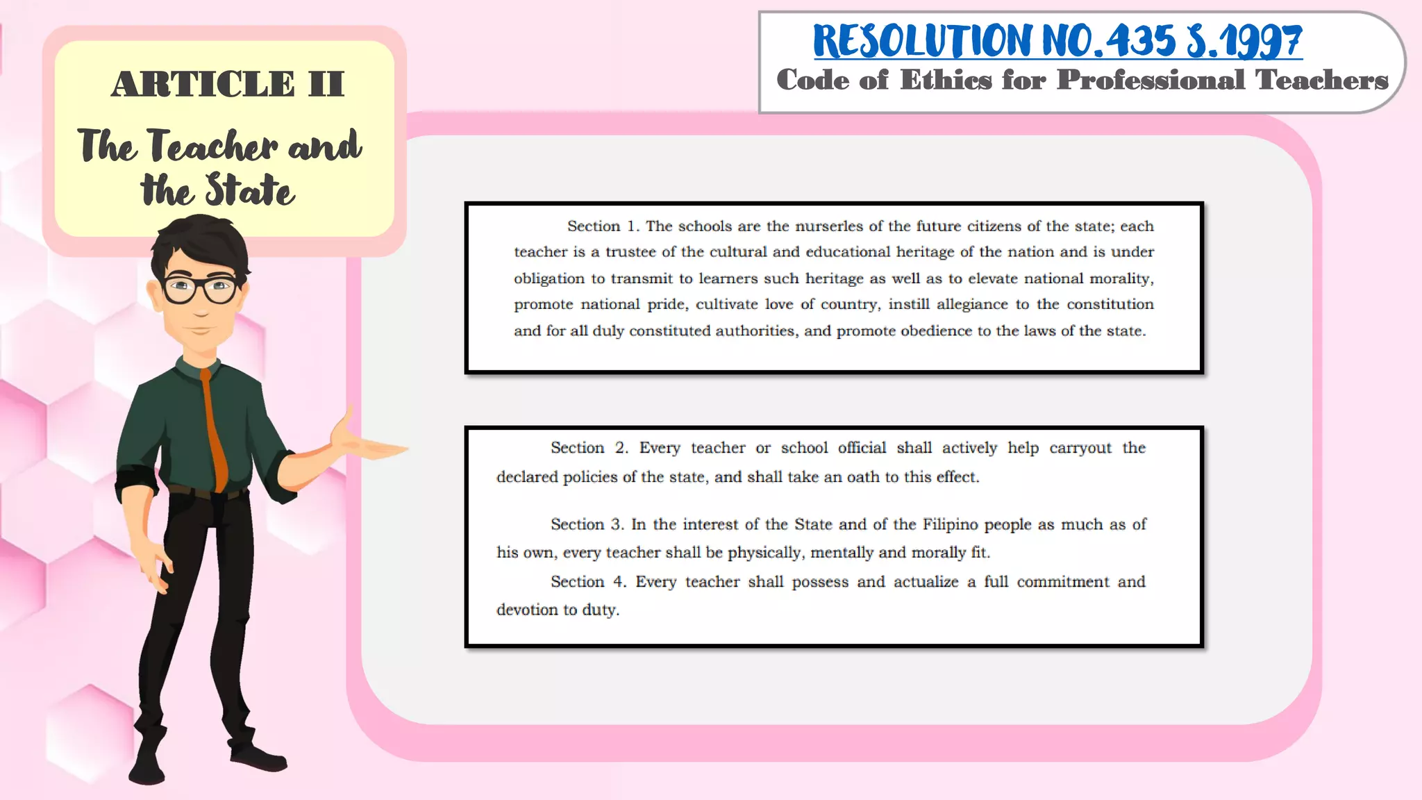 Code of ethics for professional teachers | PDF