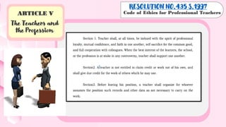Code of ethics for professional teachers | PDF