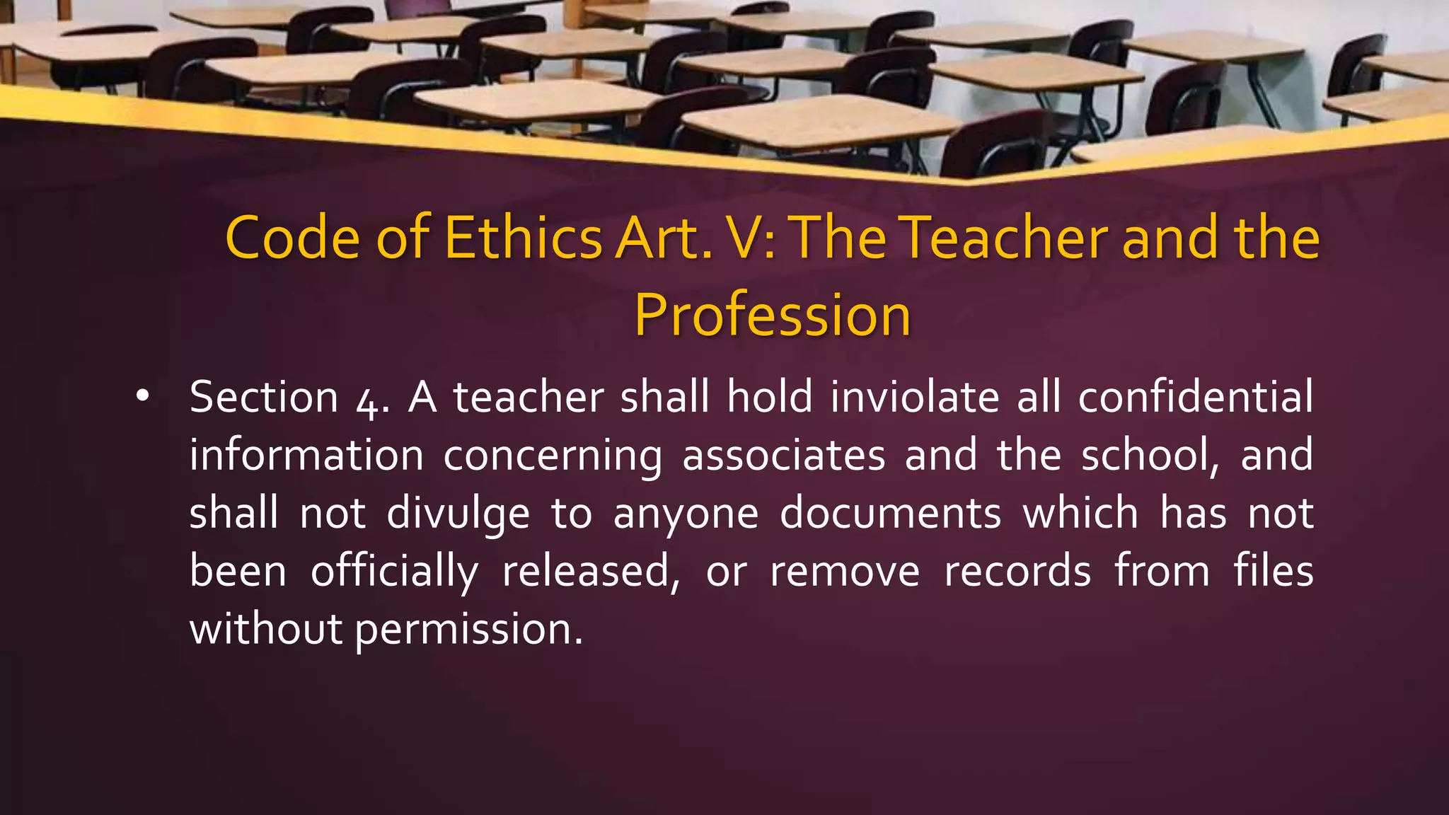 Code of ethics for Professional Teachers | PPTX