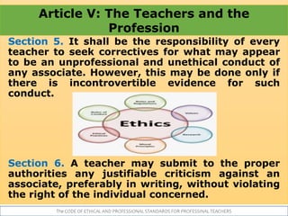 Code of Ethics for Professional Teachers.pptx | Professional School ...